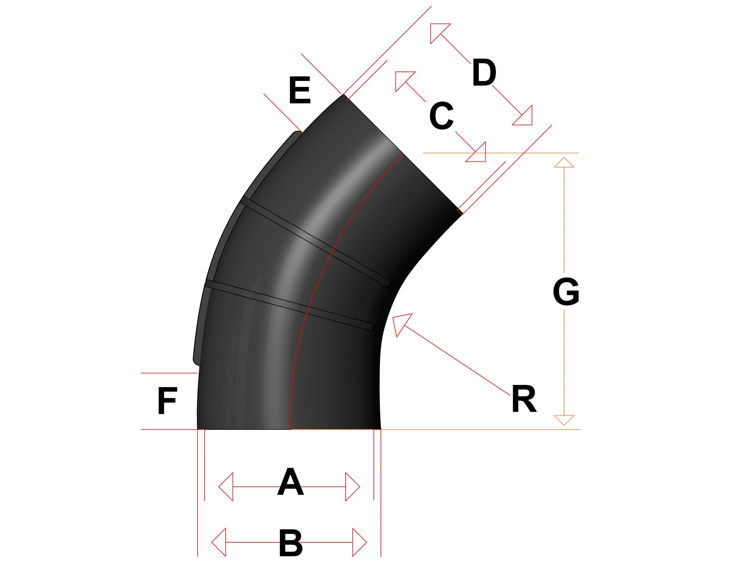 45° Rubber Elbows | DBA Silencing